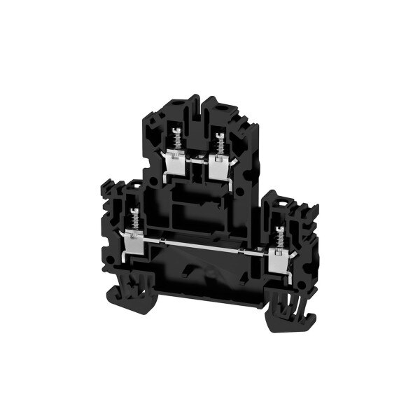 DIN Terminal W-Series Screw Connection 4mm, Black, 2 Tier - WDK 4N SW