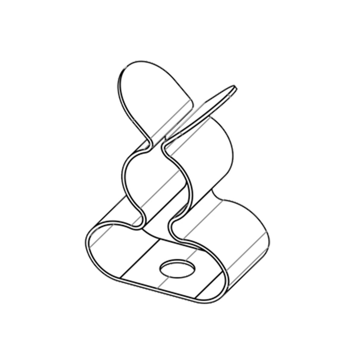EMC Shield Clamps for 3mm x 12mm Cable Rivet Mount | MSKL 3-12