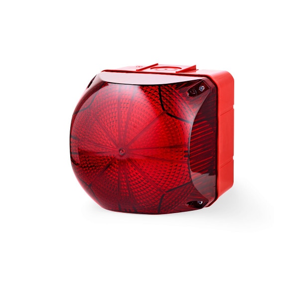 QDS Series Steady/Flashing Beacon, 94mm Square, 24VAC/DC, Red