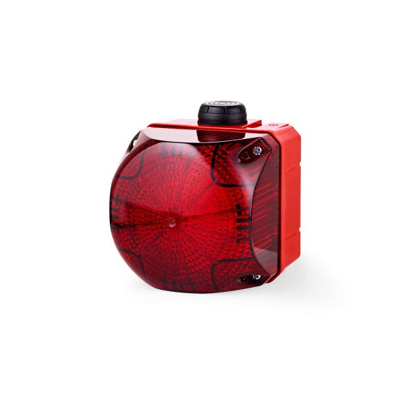 QDS Series Steady/Flashing Beacon With Buzzer, 94mm Square, 230 VAC, Red