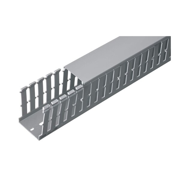 Slotted Duct 100x100mm Grey with Cover | 2M Lengths, Carton of 4