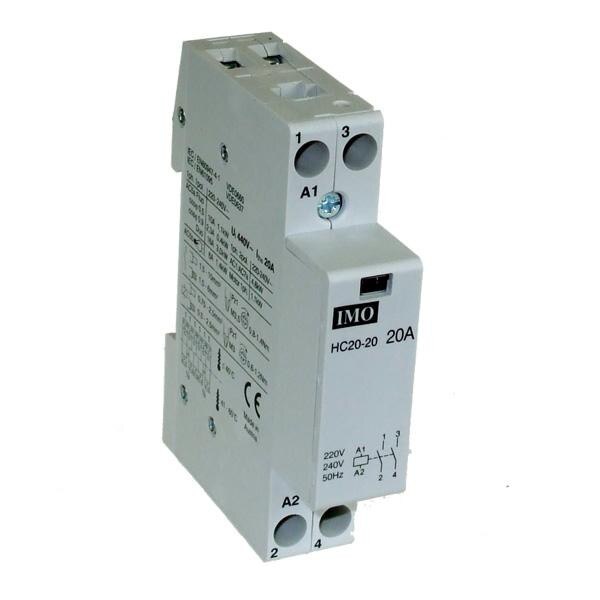 Modular Heating/Lighting Contactor 20A 2 Pole Normally Open 230VAC