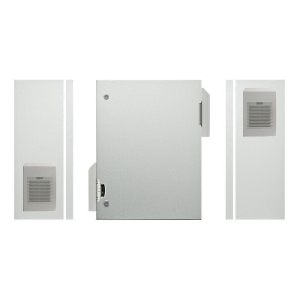 Electrical Enclosure with Fan + Vent + Hoods 700H x 500W x 250D IP55 Grey