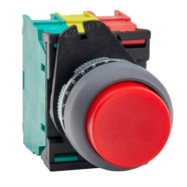 Red Illuminated Extended Pushbutton 1NO1NC 220VAC